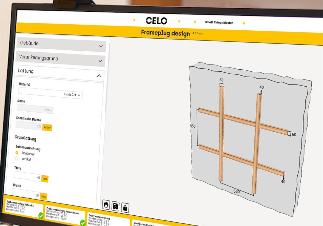 MFR-Rahmendübel Software für Fassadenkonstruktion